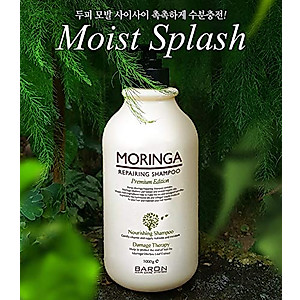 [BARON] MORINGA Hair Treatment Repairing Shampoo Premium Edition 1000ml 33.9 fl oz - For Dry and Damaged Hair
