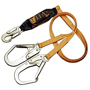 Miller Titan by Honeywell T6122/4FTAF 4-Feet Double-Legged Shock-Absorbing Lanyard with 2-1/4-Inch Locking Rebar Snap Hook On Each Leg