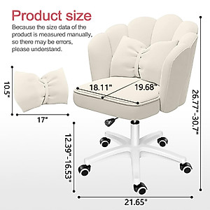 XUEGW Office Chair Cute Petal Desk Chair, Modern Fabric Home Butterfly Chairs Height Adjustable Chair Makeup Chairs Computer Chairs