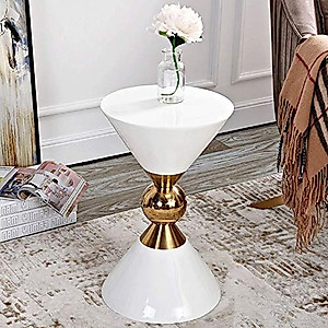 DLOETT Style Living Room Side Tables Gold Tea-Table Sofa End-Table White and Black Side Coffee Table (Color : D)