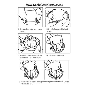 Stove Knob Covers for Child Safety by Kiddigard - Small to Medium Sized Clear Kitchen Stove Knob Covers for Child & Baby Safety – Value for Money with Step-by-Step Instruction Guide, 6 Count