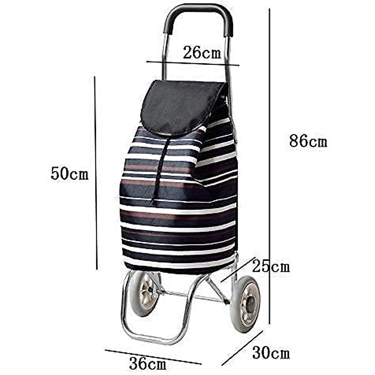 Shopping Trolley on Wheels Multi Function Shopping Cart Light Weight Aluminum Alloy Trolley Large Capacity Wheeled Foldable Push Cart Bag with 2 Wheels Storage Hand Trucks,Red and White Letters