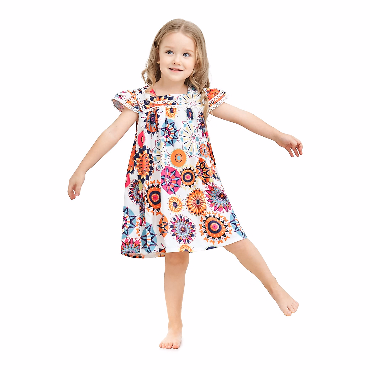 Hipea Toddler Baby Girl Clothes Bohemian Sleeveless Flower Princess Floral Formal Kids Summer Dress Skirt(2-3T)