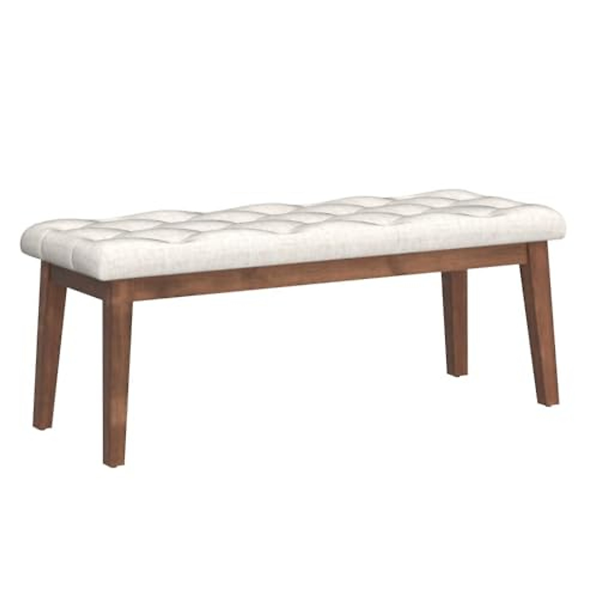 HUIMO Bedroom Bench End of Bed, Upholstered Dining Bench for Kitchen, Button-Tufted Entry Bench, Fabric Ottoman Bench for Living Room, Entryway,Beige