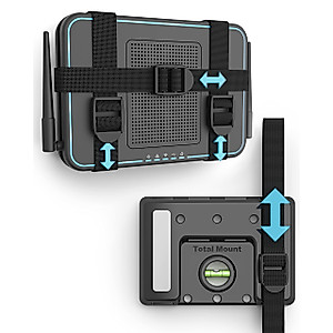 TotalMount Universal Mount for Electronics – Adjustable Strap Wall Mount for Your Router, Wireless System, Cable Modem, DVR, Xbox, PlayStation, and More (Black, Professional Shelf)