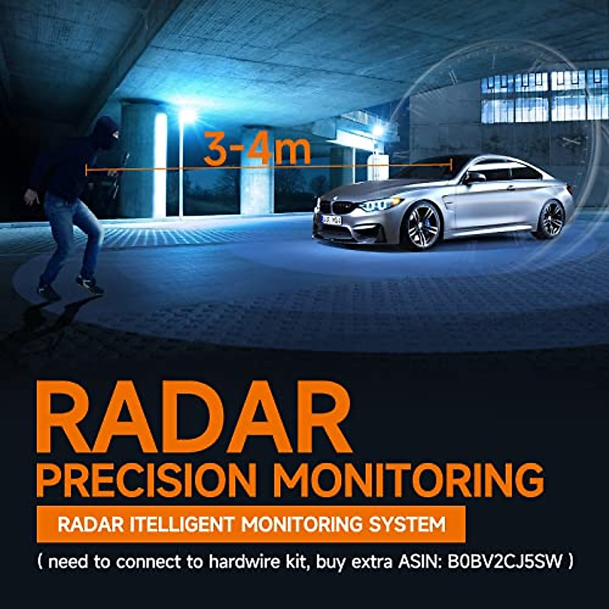 HUPEJOS V7 360° Dash Cam, 4 Channel Quad Camera FHD 1080P*4 Front, Left, Right, and Rear with WiFi, Adjustable Lens Dash Camera for Cars with Night Vision, Free 128GB Card, 24 Hours Parking Mode