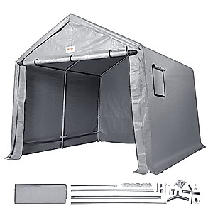 VEVOR Portable Shed Outdoor Storage Shelter, 6x8 x7 ft Heavy Duty All-Season Instant Waterproof Storage Tent Sheds with Roll-up Zipper Door and Ventilated Windows for Motorcycle, Bike, Garden Tools