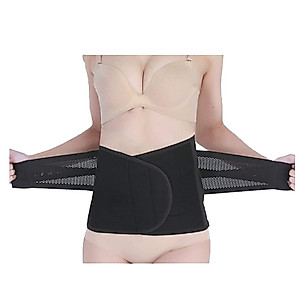 LSRRYD Premium Double Pull Lumbar Support Belt Lower Back Brace Pain Relief for Pain Relief and Injury Prevention Scoliosis Or Herniated Disc (Color : Black, Size : Large)