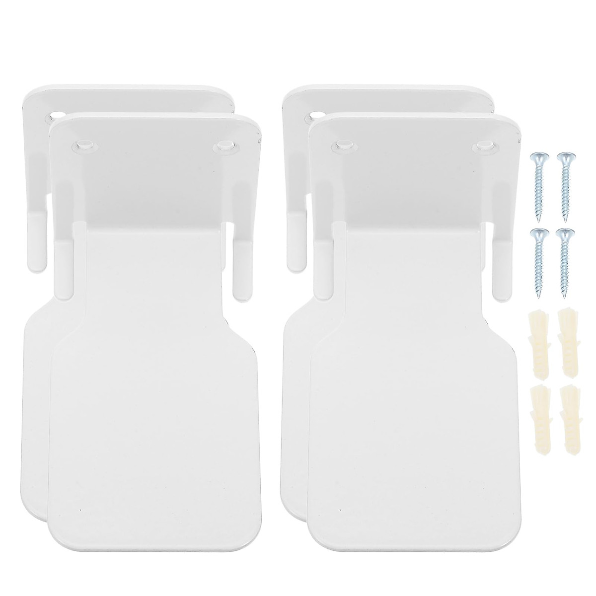 HOOTNEE 4pcs Invisible Bookshelf Wall Hanging Book Stand Bookshelfs Storage Shelves Book Shelves Storage Racks Wall-Mounted Book Holder Book Bracket Home Supplies Wrought Iron White