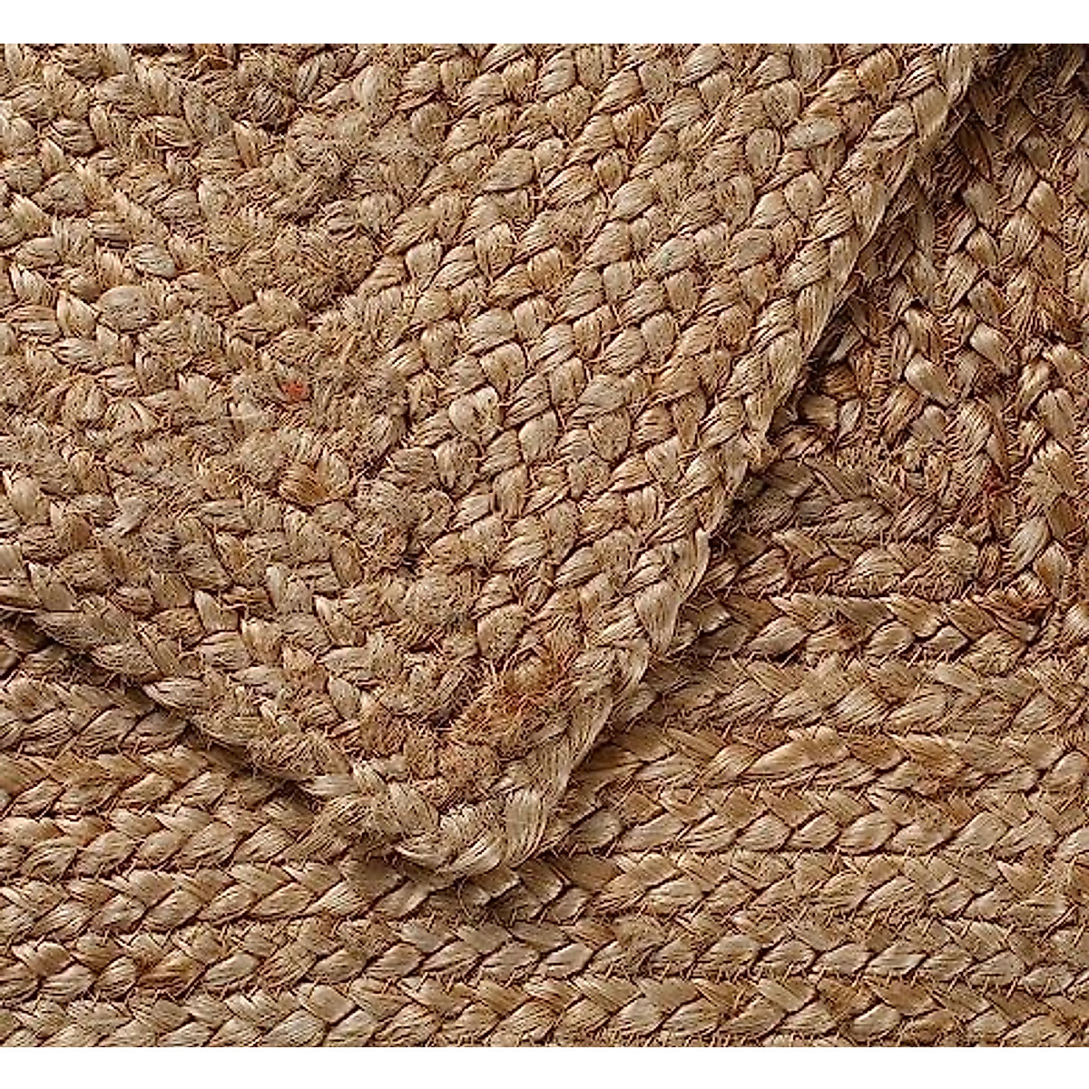 Jute Braided Natural Rug 2’X3' -Natural Linen Colour, Hand Woven & Reversible for Living Room Kitchen Entryway Rug, Jute Burlap Braided Rag Rug 24x36 inch, Farmhouse Rag Rug, Rustic Rug