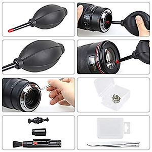 Termey 14-in-1 Camera Lens Cleaning Kit - Mirrorless Camera Sensor Cleaning Kit for DSLR Camera Canon Sony Nikon Including Lens Blower/Detergent/Swabs/Cleaning Cloth/Cleaning Pen/Cleaning Brush/