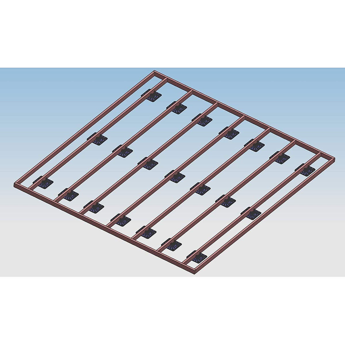 PNP153544 Myard Deck Foundation Block for Wood Composite Floor Frame Pier Shed Base Footing Post Beam Support (Qty 2, Black)
