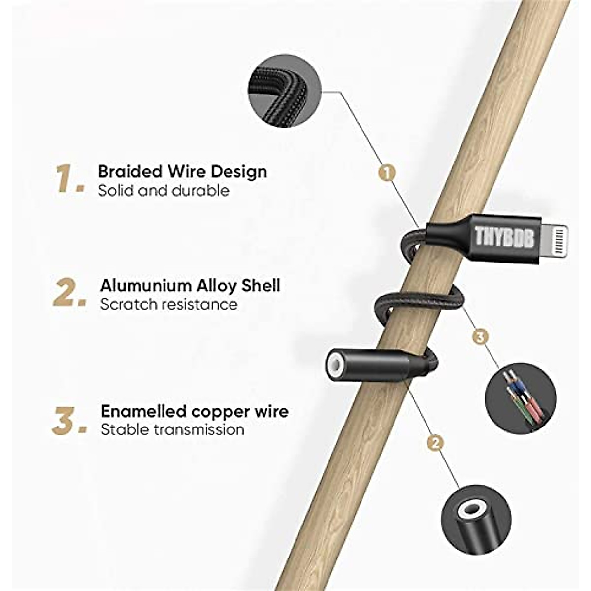 iPhone aux Adapter, Lightning to 3.5 mm Headphone Jack Adapter Audio Aux Adapter Dongle [Apple MFi Certified] Headphone Adapter for iPhone 13/13 Pro/12/11/11 Pro/11 Pro Max/X XR Max 8 7