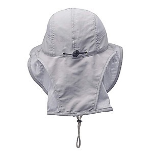 lenikis Unisex Outdoor Activities UV Protecting Sun Hats with Neck Flap Grey