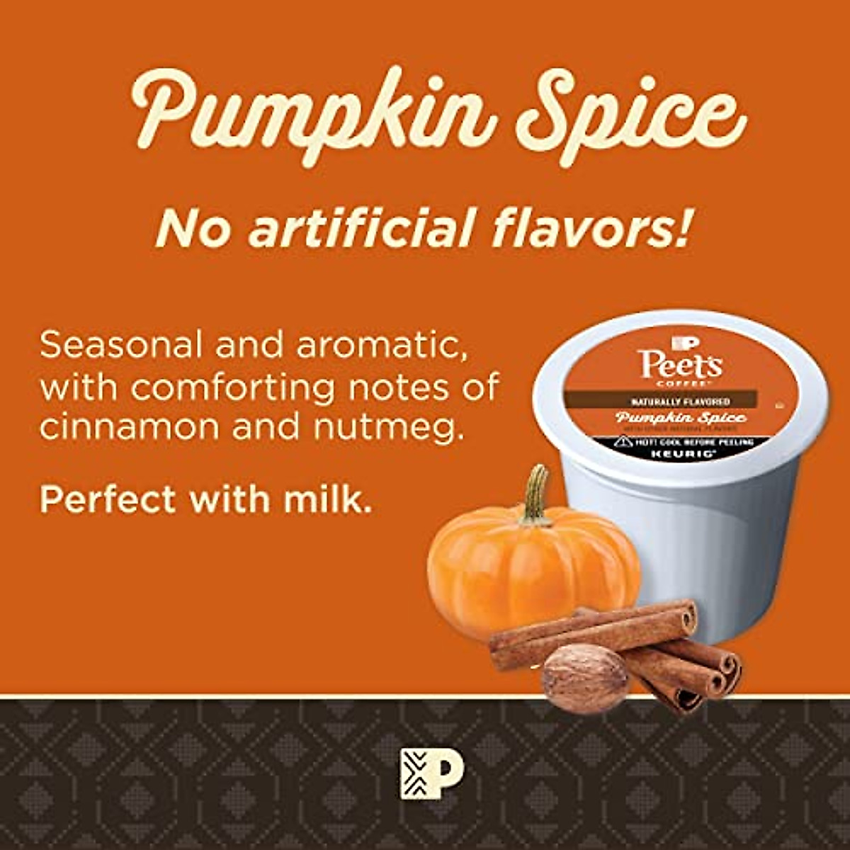 Peet’s Coffee, Pumpkin Flavored - 10 K-Cup Pods for Keurig Brewers (1 Box of 10 K-Cup Pods)