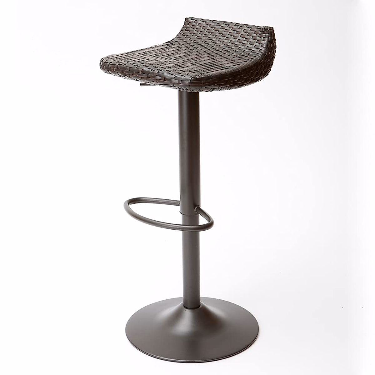 RST Outdoor IP-PEBST3205-E Deco 2 Piece Aluminum Patio Air Lift, Woven Seat Top, Height Adjustable, for Bar, Kitchen Island, Poolside Barstools, Espresso