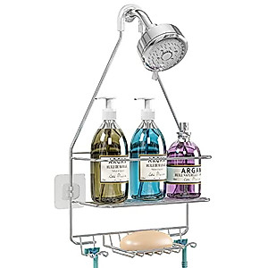 KeFanta Hanging Shower Caddy, Shower Organizer Shelf, Bathroom Storage Rack Over Shower Head, Shampoo Soap Holder, Stainless Steel