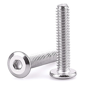 1/4-20 x 1-1/2" Hex Socket Head Cap Screws, 304 Stainless Steel 18-8, Chamfered Countersunk Machine Screws for Furniture, Binding, Machinery, Automotive, DIY Projects, 50 PCS