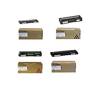 Ricoh SP C250A 4 Color Toner Cartridges Bundle Black/Cyan/Magenta/Yellow for Richo SP C250SF/ SP C250DN Printers