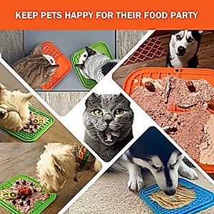TDZWIN Licking Mat for Dogs, Dog Licking Mat Slow Feeder Dog Bowls, 3 Pcs Dog Peanut Butter Lick Pad with Suction Cups for Anxiety Relief Perfect for, Treats, Yogurt with Free Scraper&Brush BPA Free