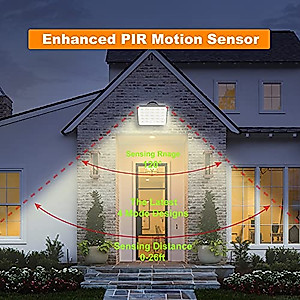 Solar Motion Outdoor Lights,Led Lights Dusk to Dawn,Solar Panels with Focusing Optical Lens Sensor Solar Security Lights, IP65 Waterproof 360 Degree Wall Lights for Garden,Patio,Deck,Indoor Lighting