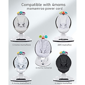 LEFXMOPHY Mamaroo Replacement Power Cord for 4moms mamaRoo 2/4 Infant Seat Charger, 2015 mamaRoo Infant Seat, RockaRoo Baby Swing, OH-1048B1203000U 12V AC Adapter White Power Supply