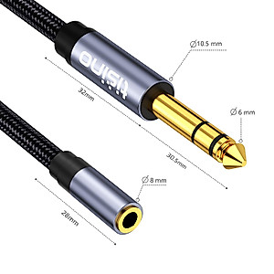 Tisino 3.5mm to 1/4 Headphone Jack Adapter Cable 6.35mm 1/4" Male to 1/8" Female Adapter for Headphones, Amplifiers, Guitar Amp, Keyboard Piano, Home Theater, Speaker, Mixing Console - 1 feet