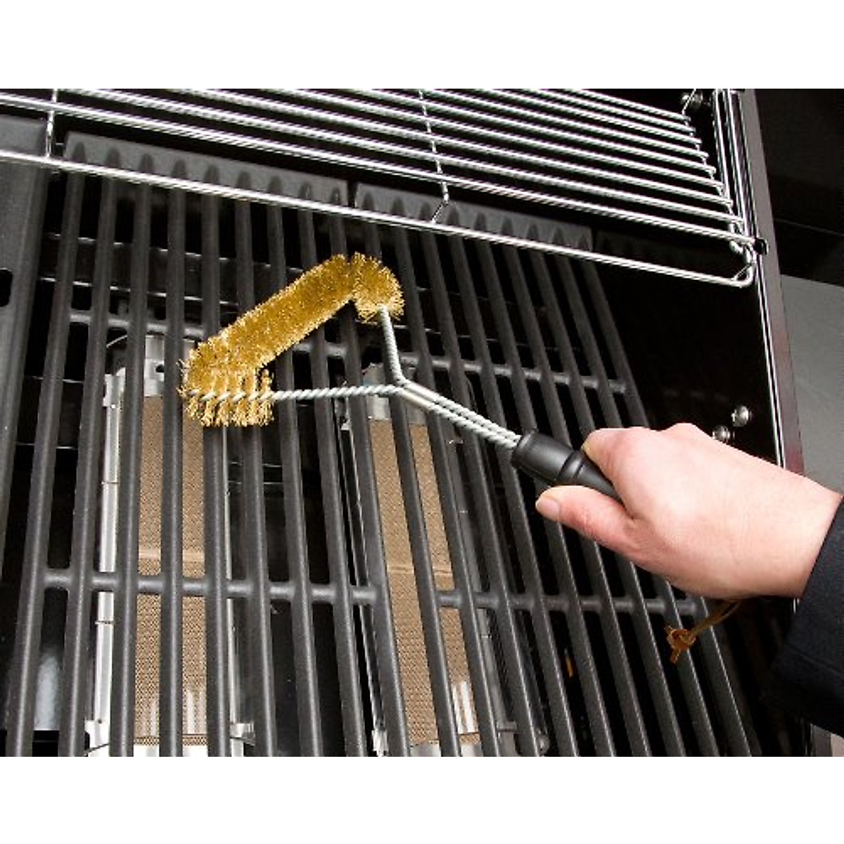 Grill Brush – 12 Inch, Brass Bristle Wire, Heavy Duty Brush Suitable for Cleaning Weber, Barbecook, Ducane and Nexgrill Gas, Electric and Charcoal Bbqs. Unlike Stainless Steel, Won’t Scratch Porcelain Coated Barbecue Grills & Grates – Best Guarantee.