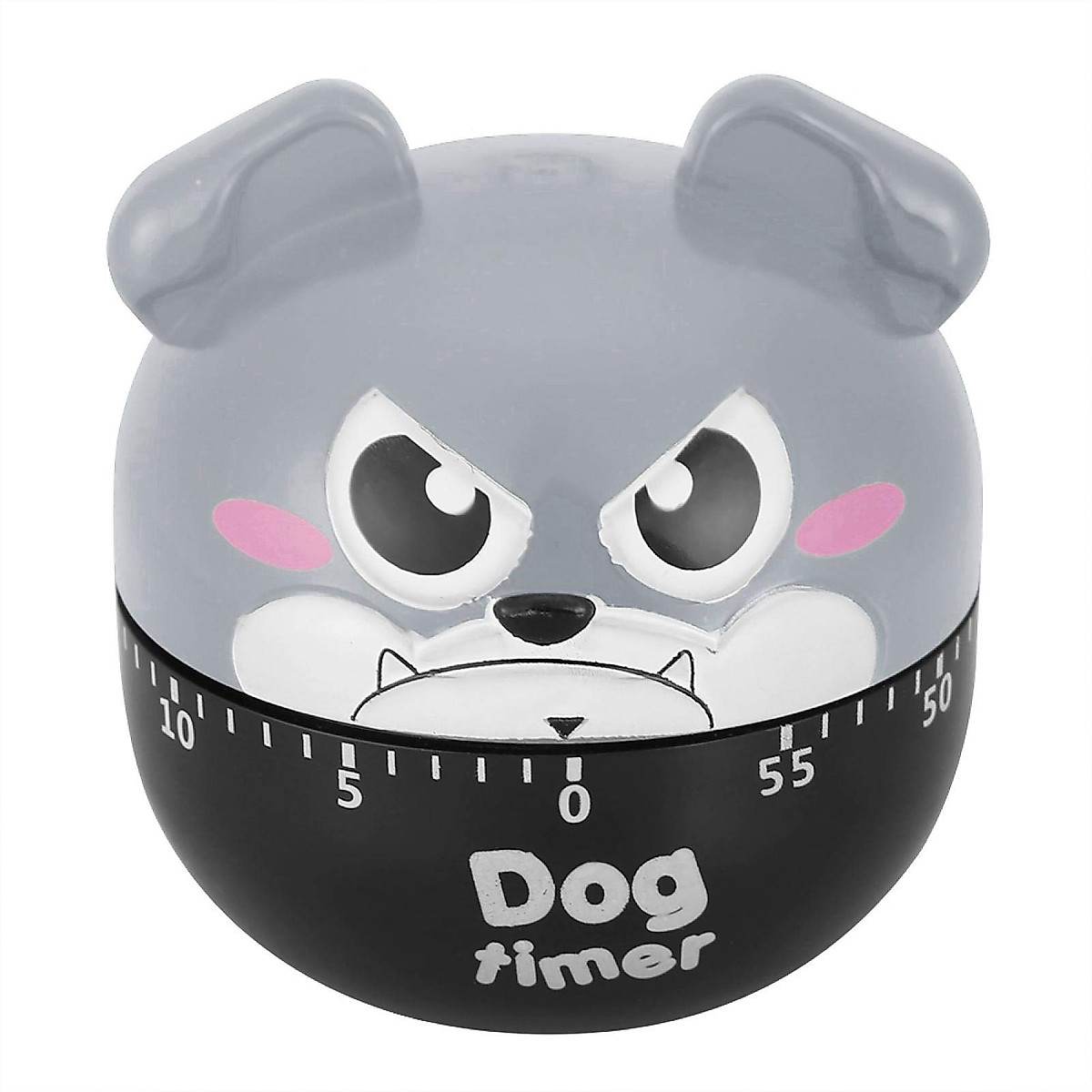 Mechanical Kitchen Timer, Cute Dog Manual Counters, Reminder Tool for Home Cooking, Attractive and Durable(grey)