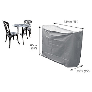 Bosmere Weatherproof Bistro Set Outdoor Cover for 2 Chairs & Round Table, 49" x 25" x 31", Gray