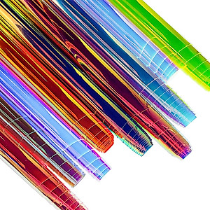 ONEART | 16 Gauge Holographic Iridescent Plastic Vinyl, 16"x54" Transparent Vinyl Fabric-Cadet Blue