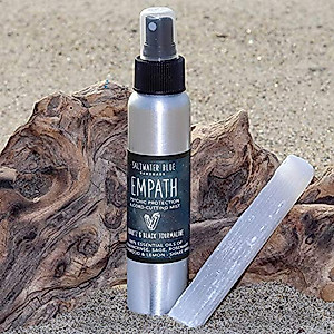 Empath Shielding Smudge Kit • Spiritual Gifts for Women • Reiki Supplies • Witchy Gifts • Spirtual Things • Protection from Evil • 4 oz • Selenite Wand Incl. • Sage Spray for Cleansing Negative Energy