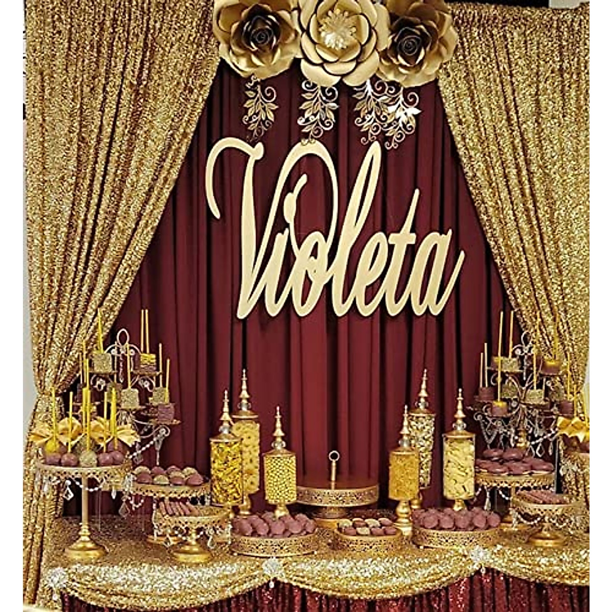 Burgundy Backdrop Curtains Photo Booth Background 2 Panels 5ft x 10ft Polyester Fabric Drapes for Wedding Party Anniversary Ceremony Decorations