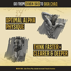 Top Shelf Grind Alpha Grind – Instant Maca Coffee for Men + Natural Energy + Brain Booster Nootropic for Ageless Clarity, Focus | Lean Muscle Building Growth & Size, 30SV