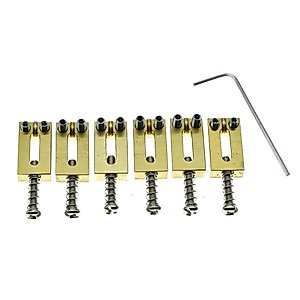 Dopro Solid Brass Guitar Bridge Saddles Brass Saddle 10.5mm for Stratocaster or Telecaster