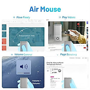 Cheerdots Bluetooth Presentation Clicker Wireless Presenter, Air Mouse with Red Light Presentation Remote for MacOS (2013 or Later), Win 8/10/11 (with BLE)/, iPadOS 13 or Above, Android 5 or Above
