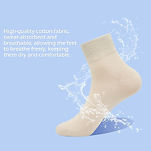SIPCOLOR Womens Cotton Ankle Socks Colorful Above Ankle Socks Casual Crew Soft Breathable 7 Pairs (Large, Multicolor1)