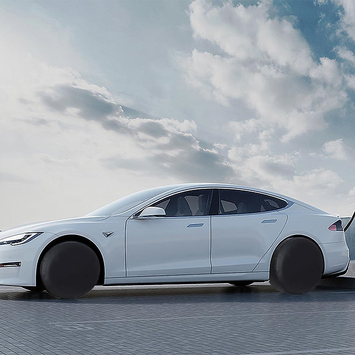 BESULEN Tire Covers 4 Pack, Oxford Wheel Covers for RV Truck SUV Trailer Camper, Waterproof Anti-UV Sun Tire Protectors, Universal Fit 21-23 Inch Tire Diameter, Travel Spare Wheel Covers