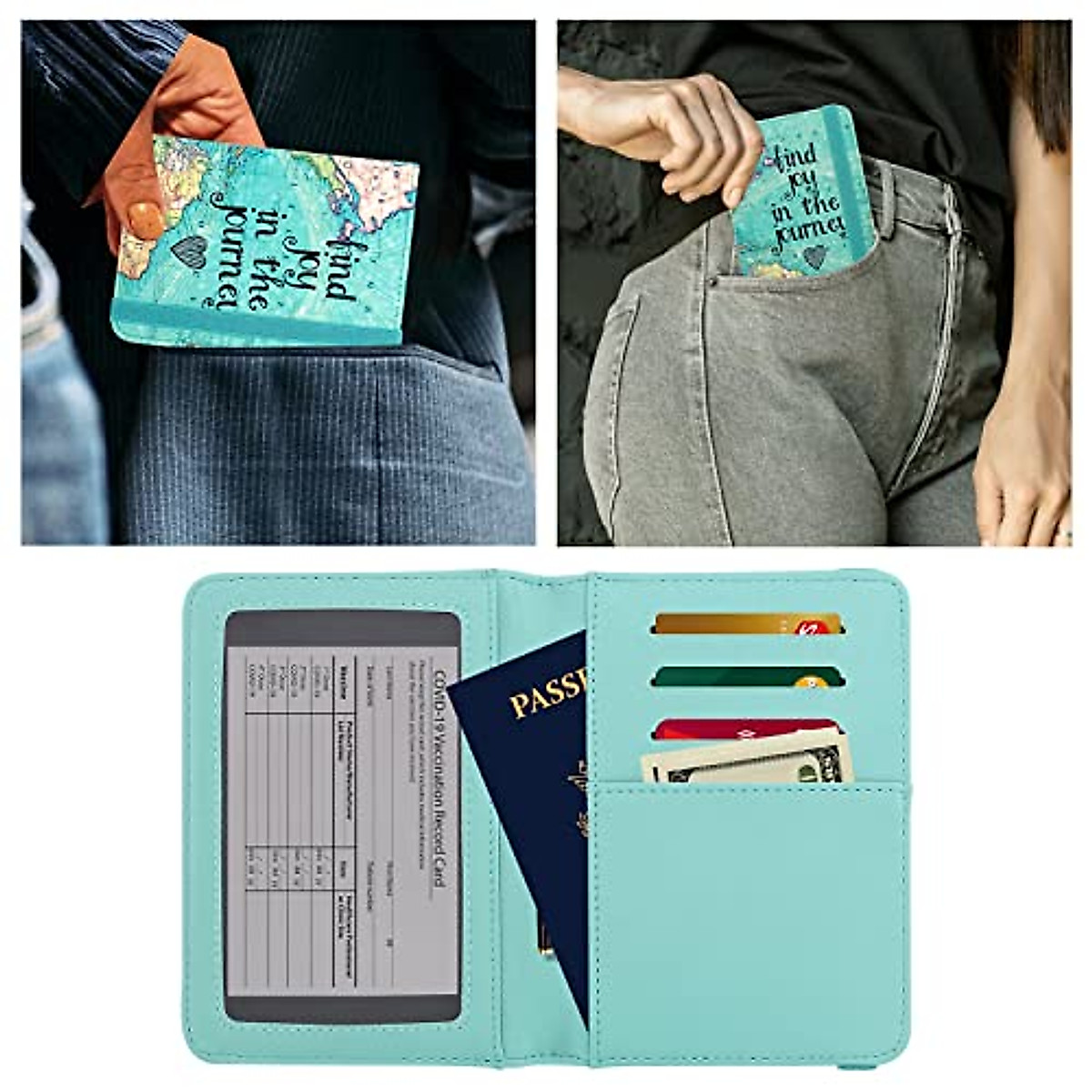 ZOPPEN Passport Holder Wallet, Passport Cover Travel Wallet Women Travel Essentials Accessories Document Organizer Travel Must Haves Rfid Blocking Cover Case for Women and Men, Map