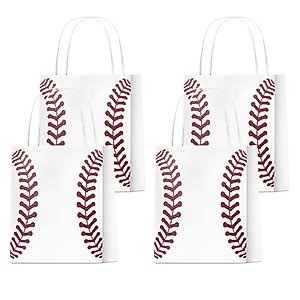 18 Pcs Baseball Party Favors Gift Bags - Baseball Goodie Bags Favors for Kids Adult Team - Baseball Theme Birthday Party decoration bags - Supplies Paper Bag with Handle