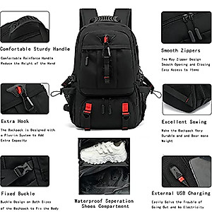 INSAVANT Travel Backpack for Mens 18.3 Inch with Laptop Sleeve and Shoe Compartment, Computer Backpacks with USB Charging Port, Durable Hiking Work Business Daypack for Women