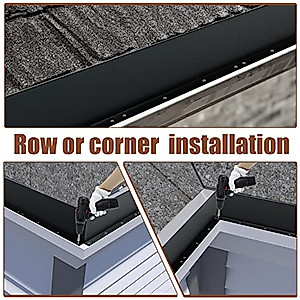 BJADE'S Gutter Valley Splash Guard,4 Pcs Aluminum Roof Valley Splash Shield Gutter Guard.for Straight,Flat Roofs,Corner,10 inch Each,Black