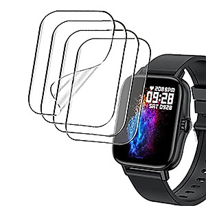smaate Soft Screen Protector Compatible with 1.69” or 1.7” smartwatch Iaret I18, Tensky 208BT, ANDFZ T42, Geelyda Y20 Pro, Smaiit Y22, WZWNEER Y20GT, and AZTTKIA QS08, 4-pack, Bubble Self-healing