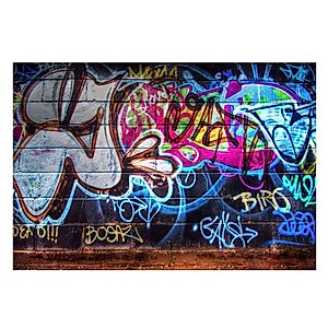 FUT Colorful Graffiti in The Wall Vinyl Backdrop Background for Wall Decor Studio Photography Television Backdrops 7x5ft