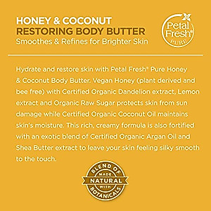 Petal Fresh Pure, Restoring Body Butter, Heals, Repairs & Protects Skin with Honey & Coconut Oil, 8 Fl oz