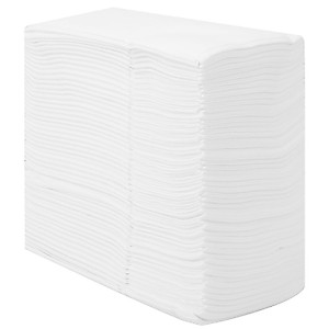 Trimming Shop White Disposable Linen Feel Cloth Napkins with Built-in Flatware Pocket, Pre-Folded Paper Hand Napkins for Wedding, Dinners, Events, Kitchen, Birthday Parties, Decoration (Pack of 50)