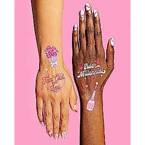 xo, Fetti Elder Millennial Birthday Temporary Tattoos - 44 iridescent styles | Birthday Party Decorations, Fun Birthday Girl Party Favors, HBD, Older Wiser Hotter, 20s, 30s