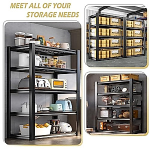 REIBII Garage Storage Shelves Heavy Duty Garage Shelving 72" Adjustable Metal Shelves for Storage 5-Tier Garage Shelves Heavy Duty 2500LBS Basement Kitchen Pantry Shelving Utility Shelves, 3 Pack