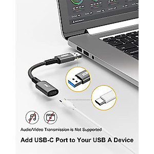 10Gbps USB C Female to USB Male Adapter 2 Pack, SAILLIN Double-Sided USB A to USB C Adapter with High-Speed Data Transfer &15W Charging for Laptop, Charger, Power Bank, Quest Link-Al Alloy, Braided