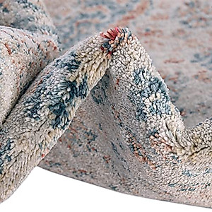 Unique Loom Newport Collection Area Rug - Rosecliff (Round 10' 2" x 10' 2", Multi/Blue)